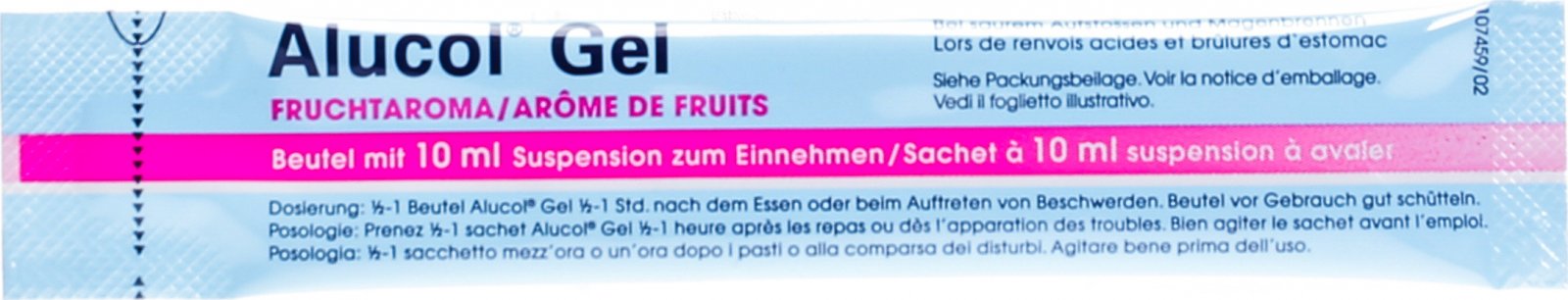Alucol Gel Suspension Frucht 20 Beutel 10ml in der Adler Apotheke
