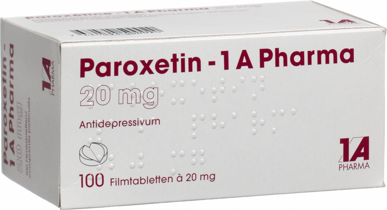 Paroxetin 1a Pharma Filmtabletten 20mg 100 Stück in der Adler Apotheke