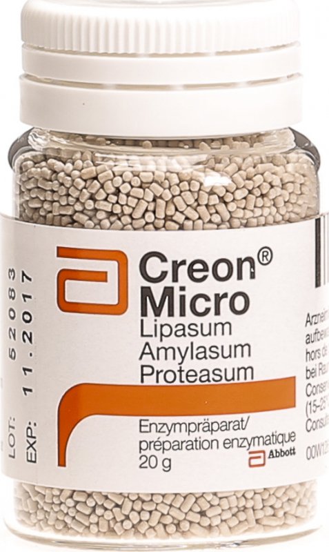 Creon Micro Mikropellets Glasflasche 20g in der Adler Apotheke
