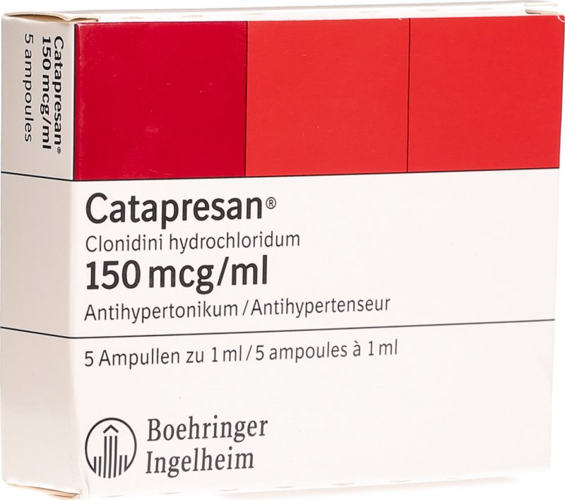 Catapresan Injektionslösung 150mcg/ml 5 Ampullen 1ml in der Adler Apotheke