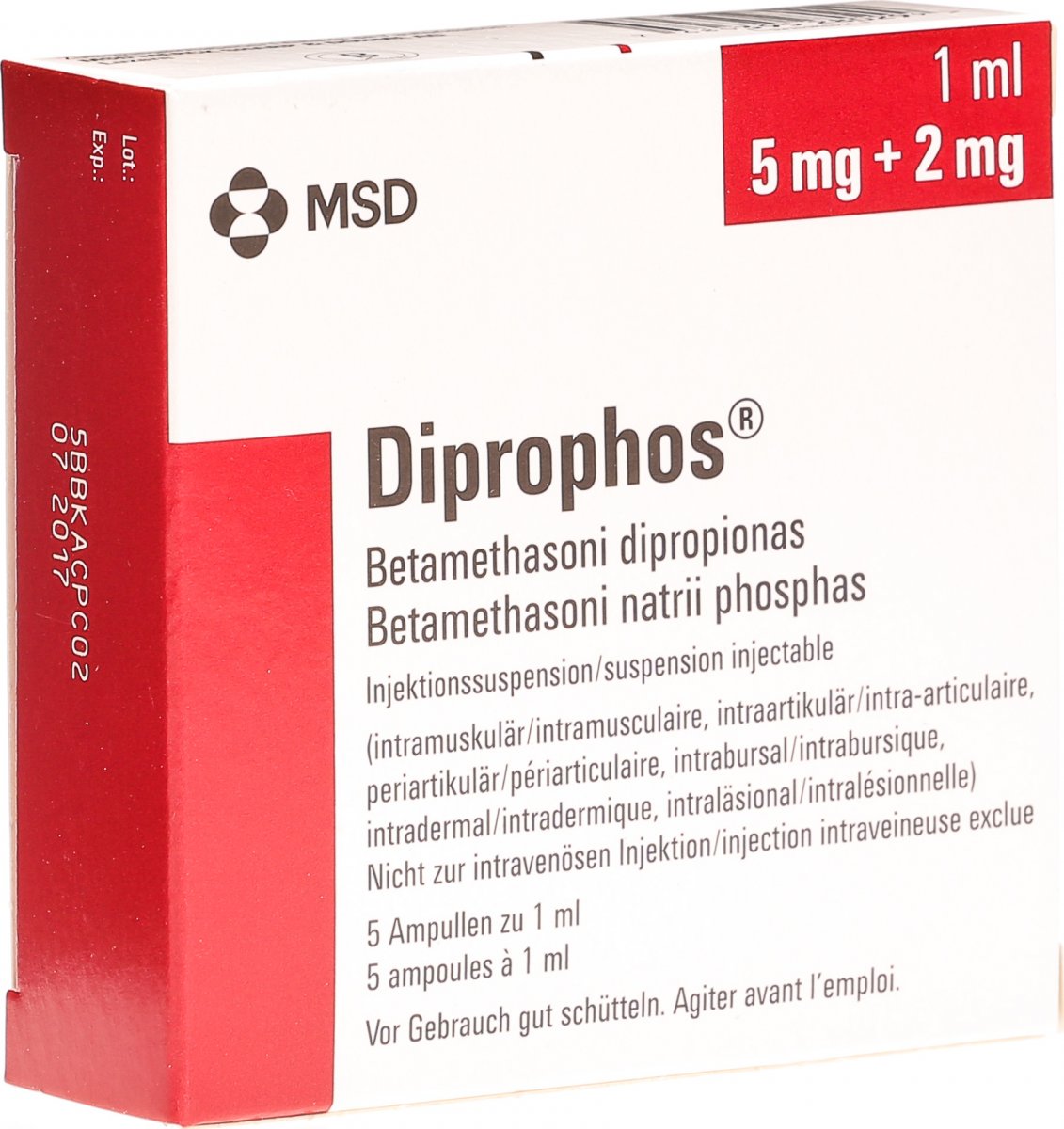 Diprophos Injektionslösung 5 Ampullen 1ml in der Adler Apotheke