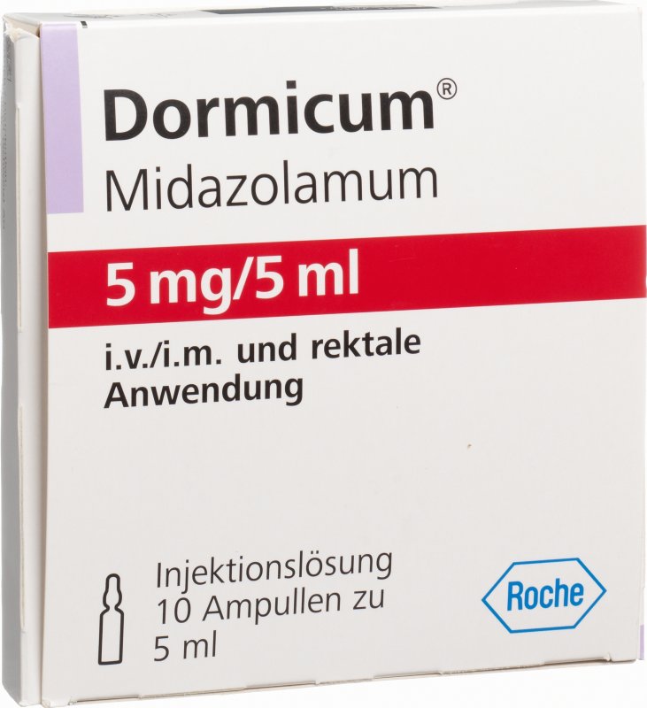 Dormicum 5mg/5ml I.v., I.m., Rektal 10 Ampullen 5ml in der Adler Apotheke