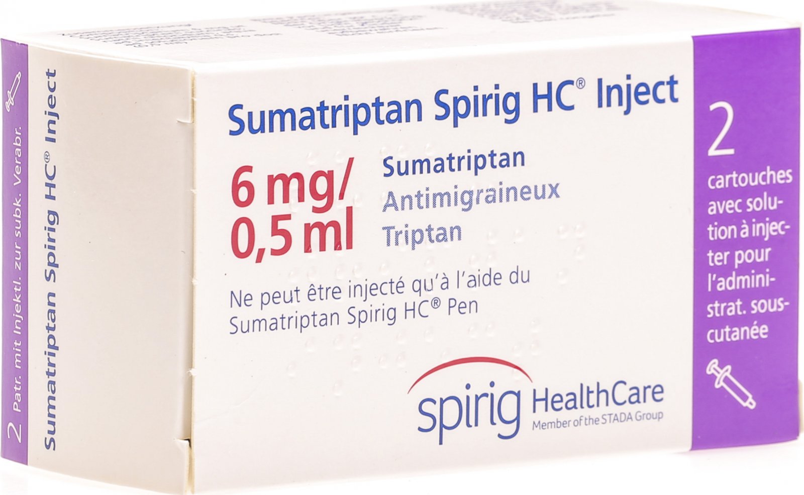 Sumatriptan Spirig HC 6mg/0.5ml Inject 2 Stück in der Adler Apotheke