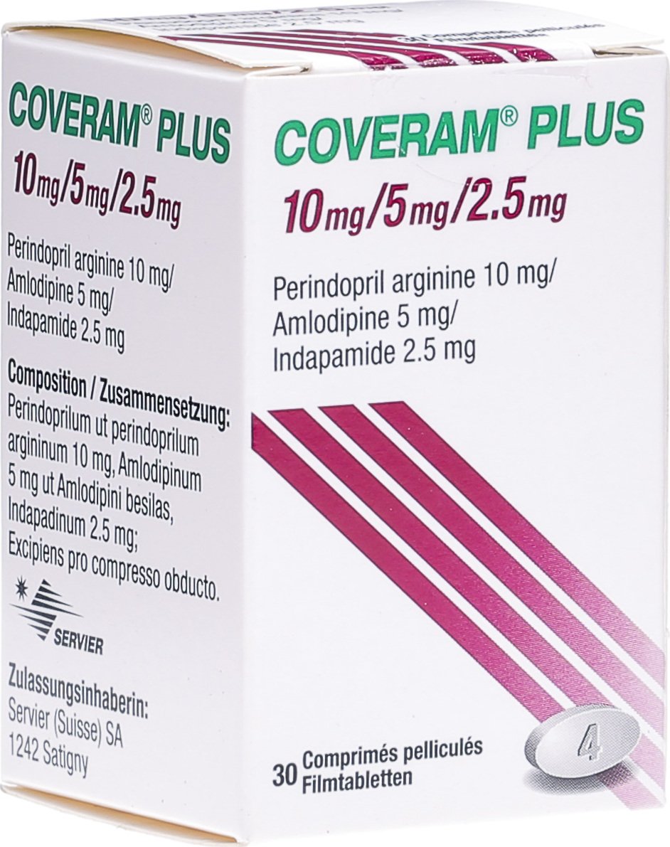 Coveram Plus Filmtabletten 10/5/2.5mg 30 Stück in der Adler Apotheke