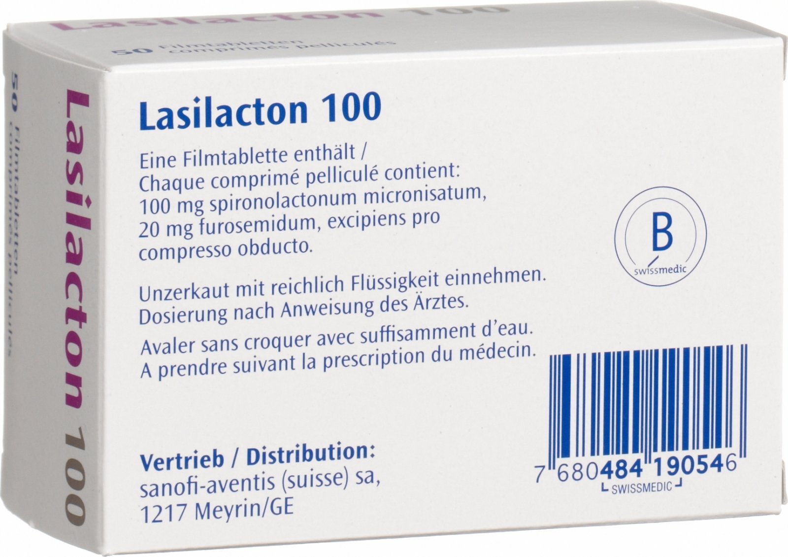 Lasilacton 100 Filmtabletten 100mg/20mg 50 Stück in der Adler Apotheke