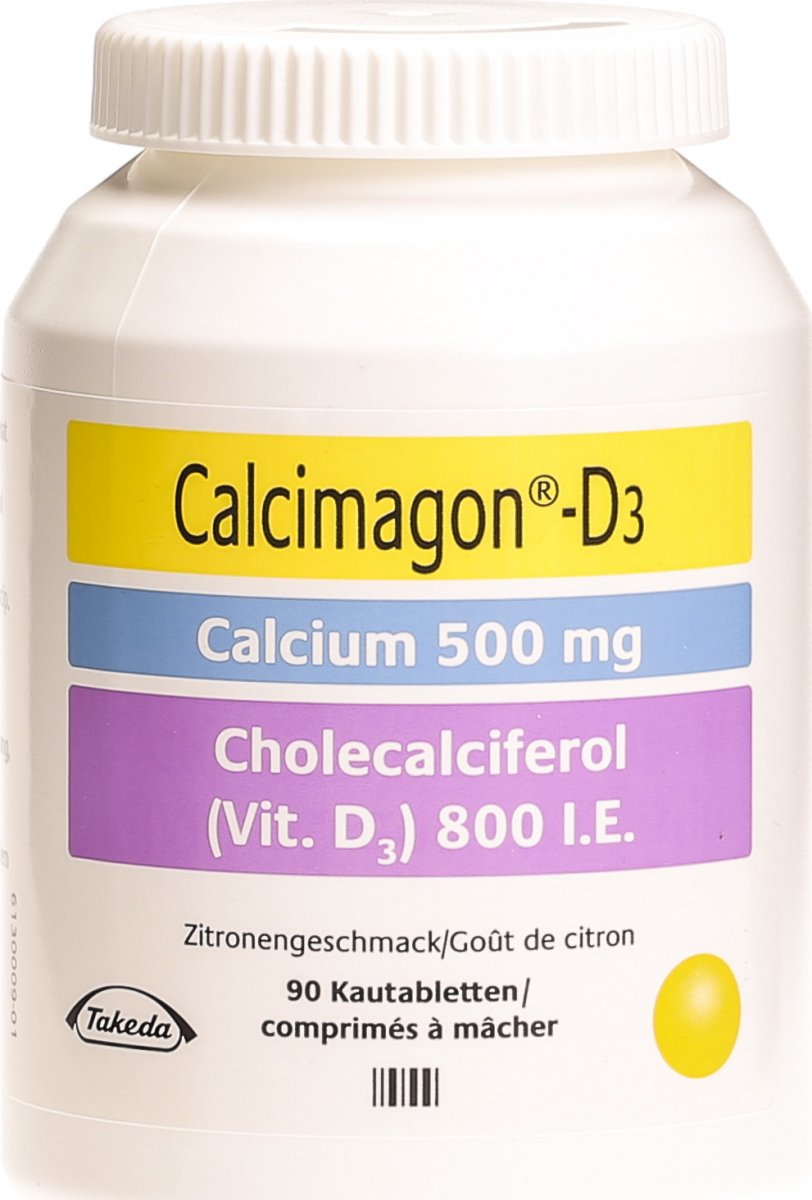 Calcimagon D3 Kautabletten 500/800 Zitrone Dose 90 Stück in der Adler ...