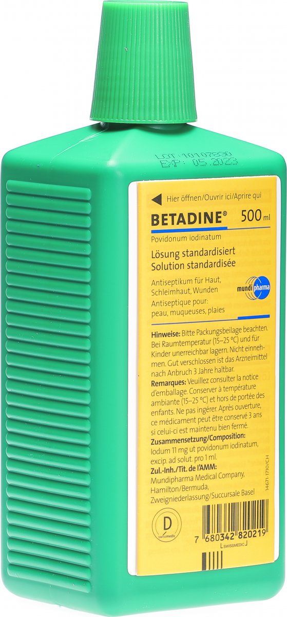Betadine Lösung 500ml in der Adler Apotheke