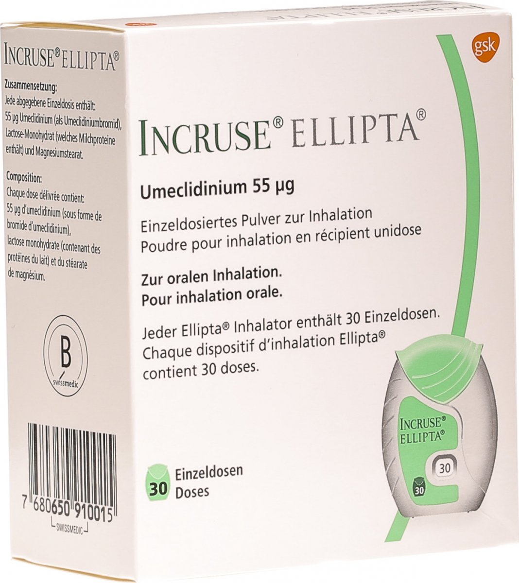 Incruse Ellipta Inh Pulver 55mcg 30 Dos in der Adler Apotheke