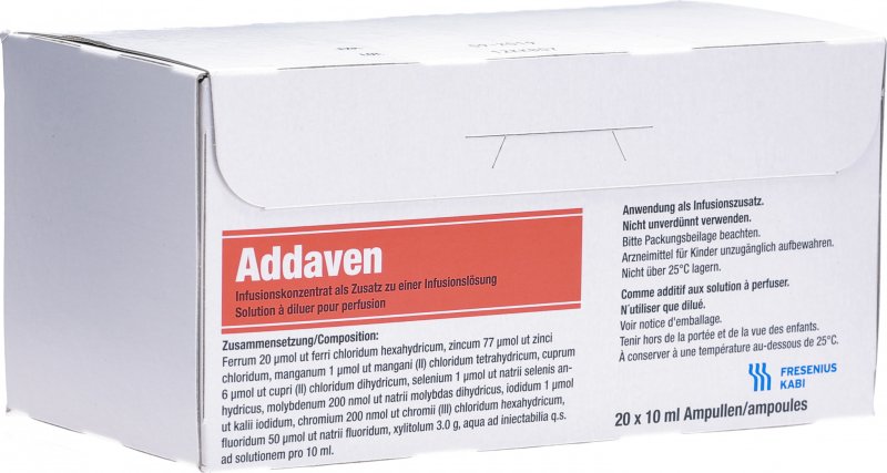 Addaven Infusionskonzentrat 20 Ampullen 10ml in der Adler Apotheke