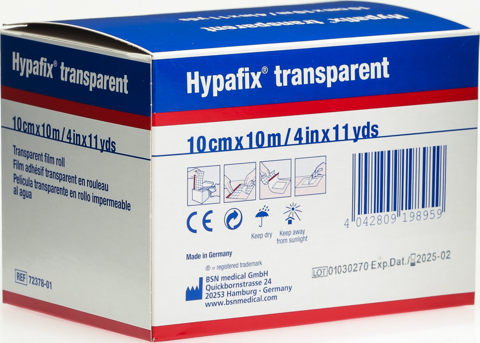Hypafix Transparent 10cmx10m Unsteril Rolle in der Adler Apotheke