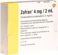 Zofran Infusionskonzentrat 4mg/2ml 5 Ampullen 2ml in der Adler Apotheke