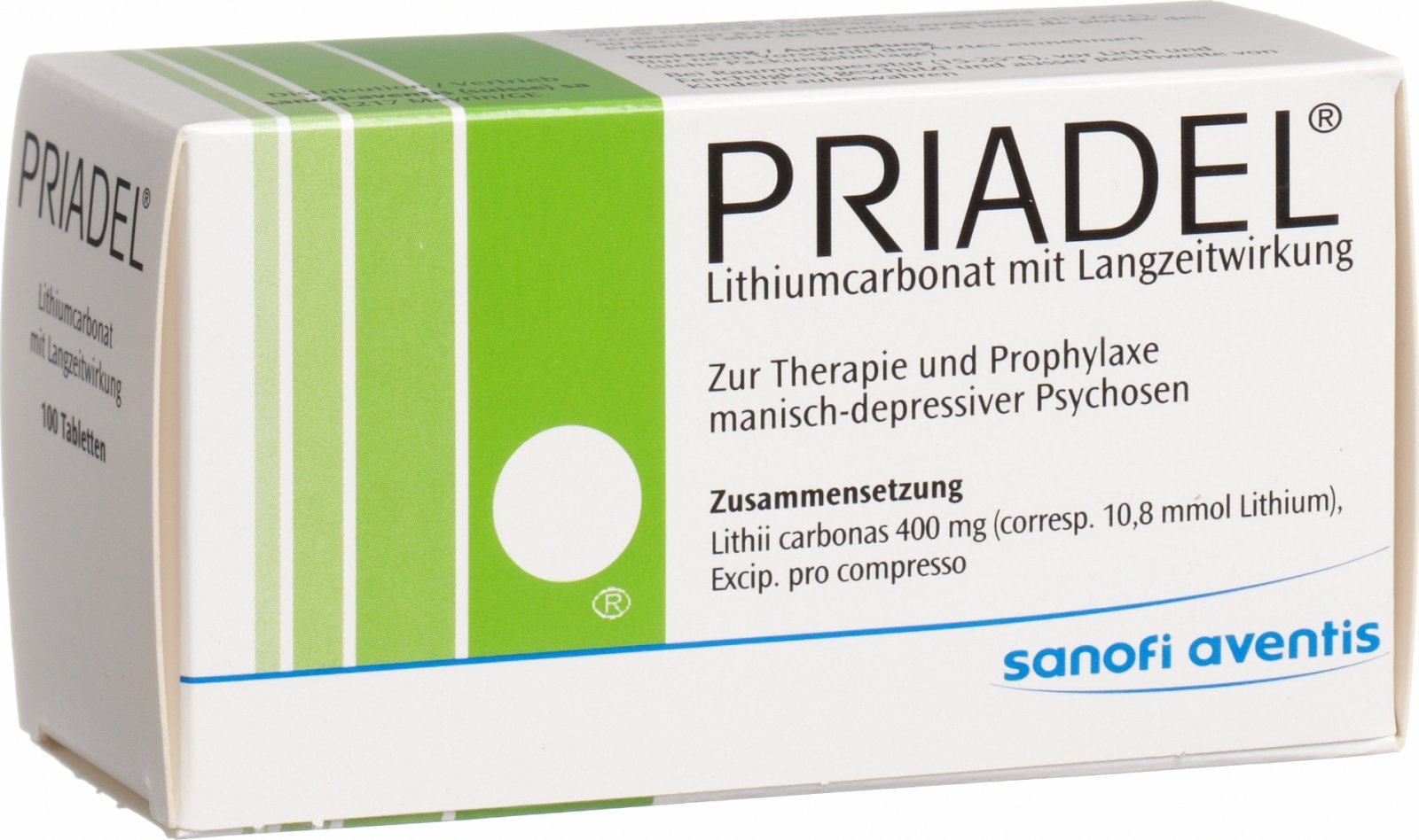 Priadel Retard Tabletten 400mg Retard 100 Stück in der Adler Apotheke