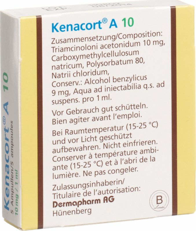 Kenacort A 10 Injektionssuspension 10mg/ml 5 Ampullen 1ml in der Adler ...
