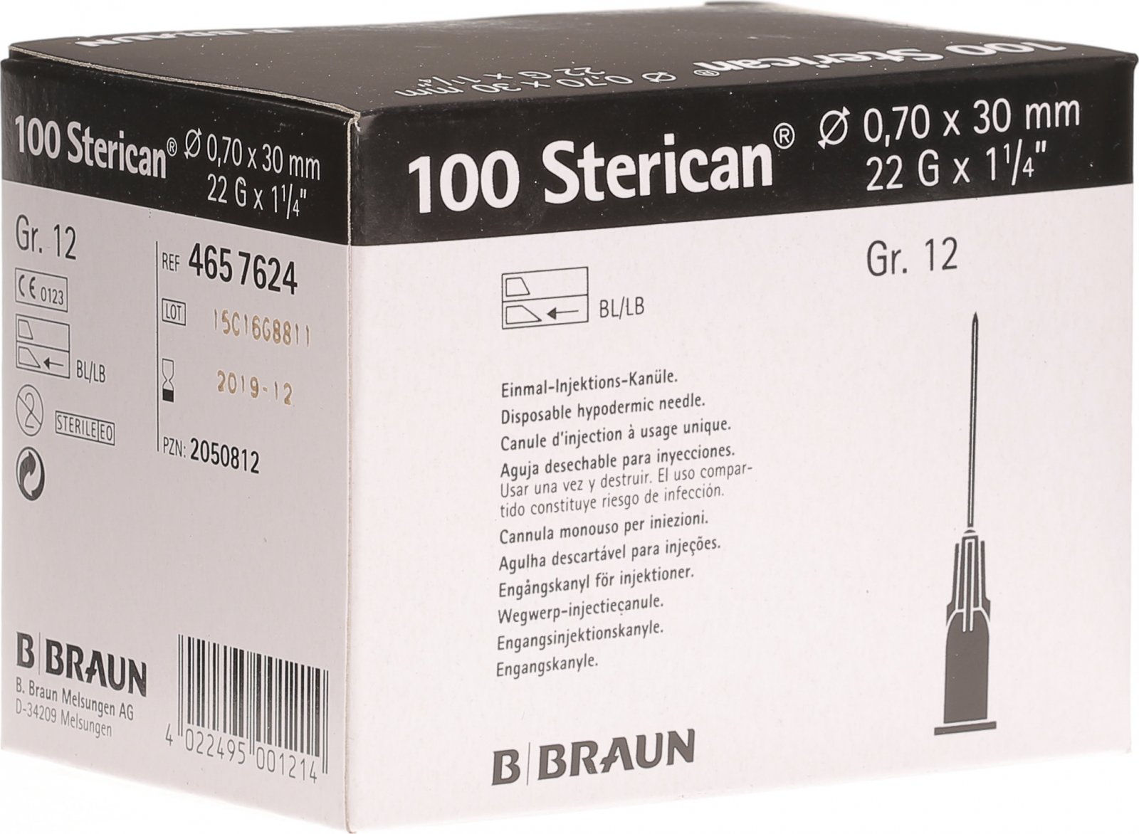 Sterican Nadel 22g 0.70x30mm Schwarz Luer 100 Stück in der Adler Apotheke