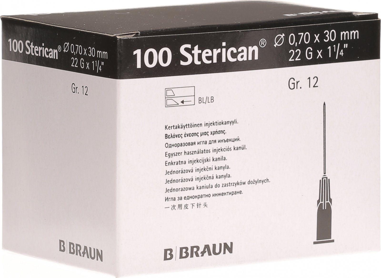 Sterican Nadel 22g 0.70x30mm Schwarz Luer 100 Stück in der Adler Apotheke