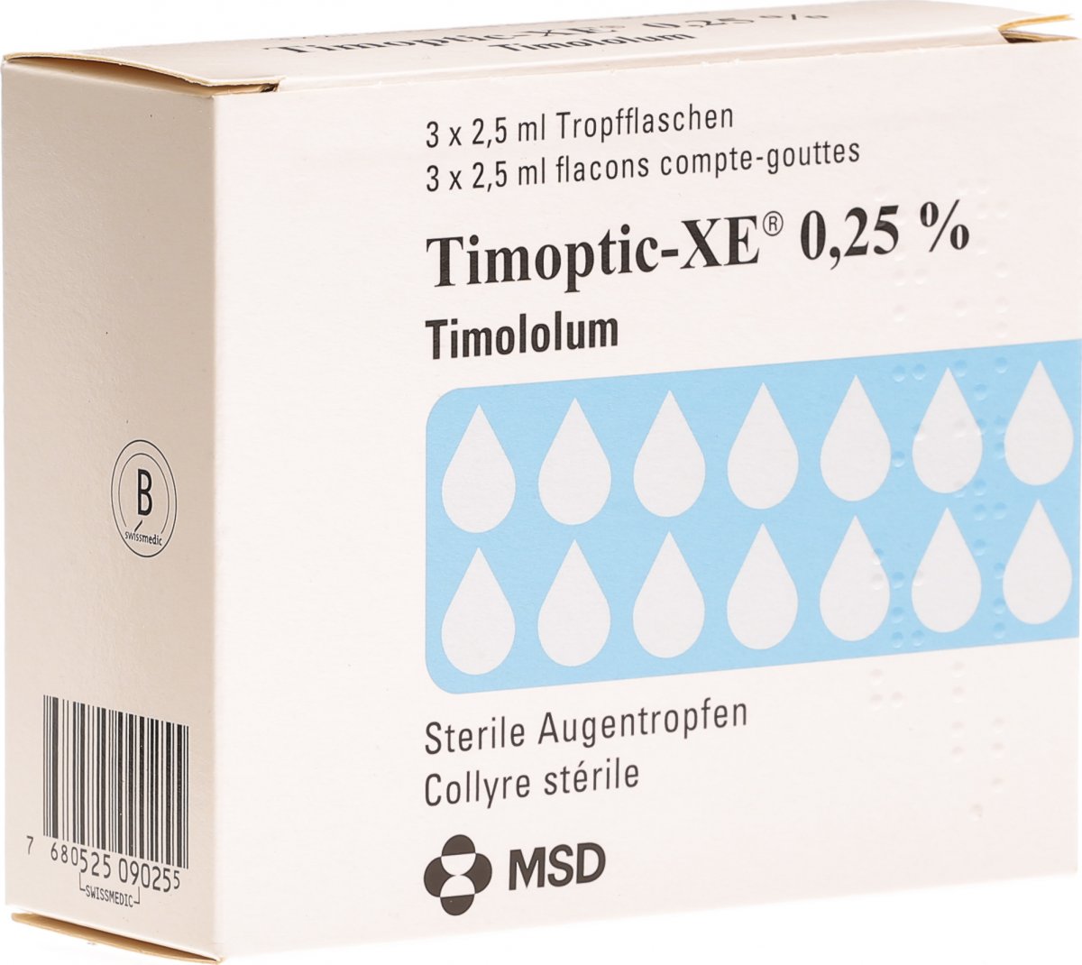 Timoptic XE Augentropfen 0.25% 3x 2.5ml in der Adler Apotheke
