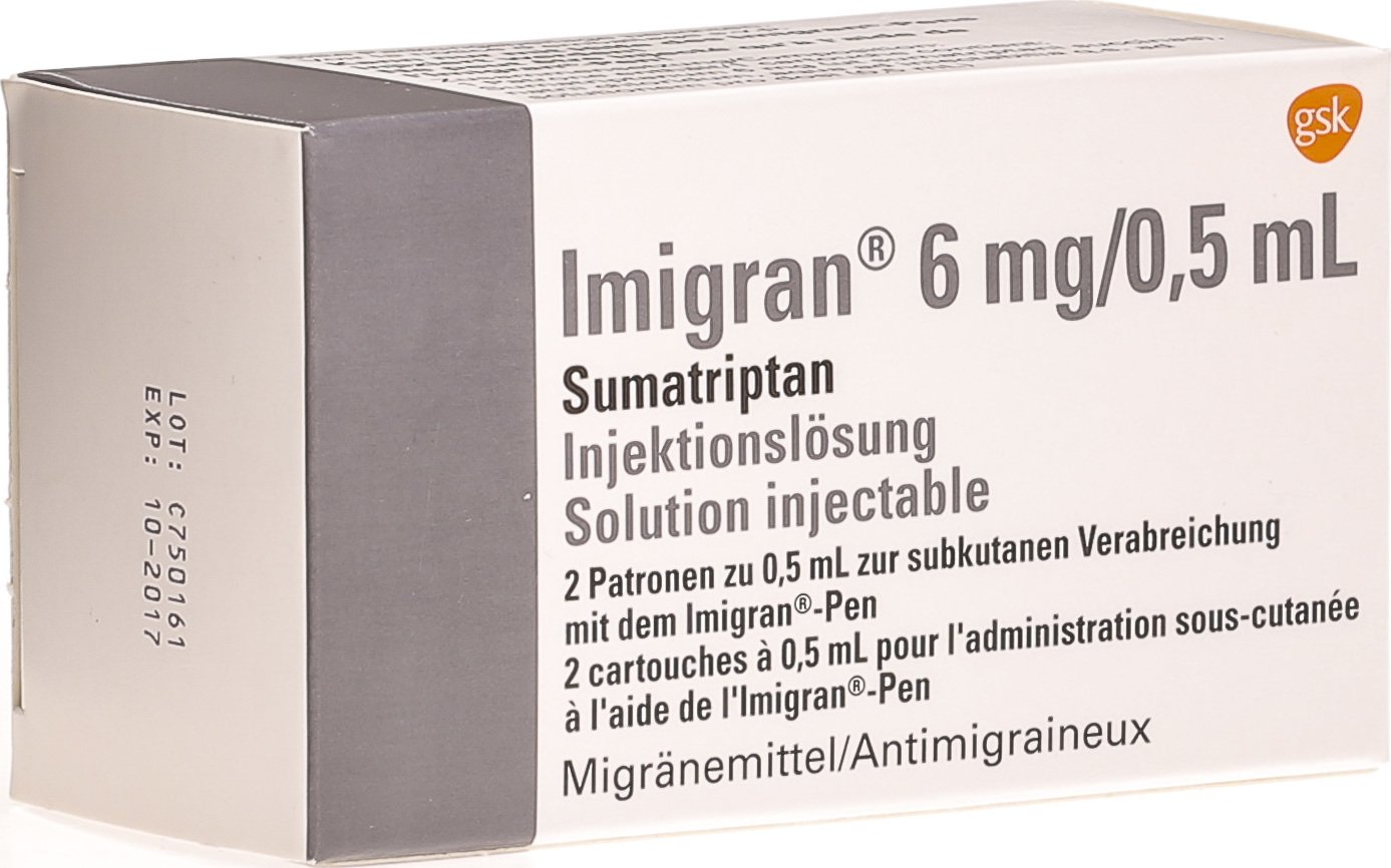 Imigran Injektionslösung 6mg/0.5ml Ampullen 2 Stück in der Adler Apotheke