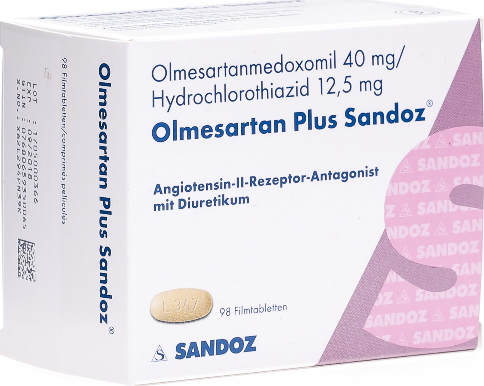Olmesartan Plus Sandoz Filmtabletten 40/12.5mg 98 Stück in der Adler ...