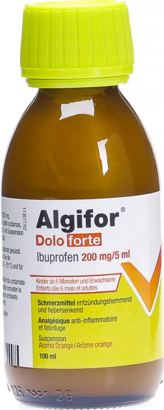 Algifor Dolo Forte Suspension 200mg/5ml Flasche 100ml in der Adler Apotheke