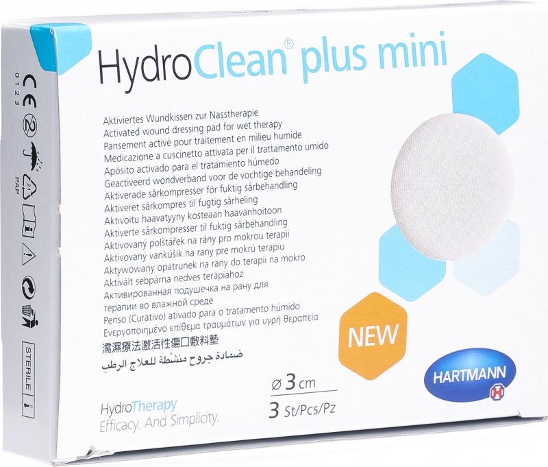 Hydroclean Plus 3cm Rund Mini 3 Stück in der Adler Apotheke