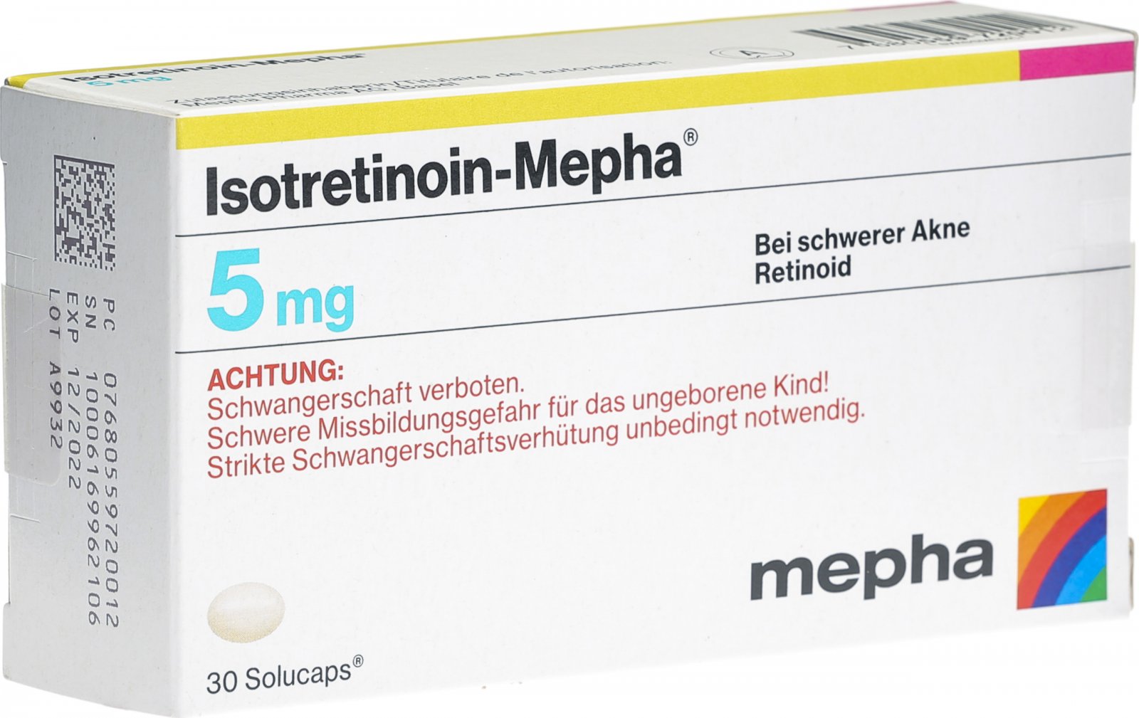 Isotretinoin Mepha Solucaps 5mg 30 Stück in der Adler Apotheke
