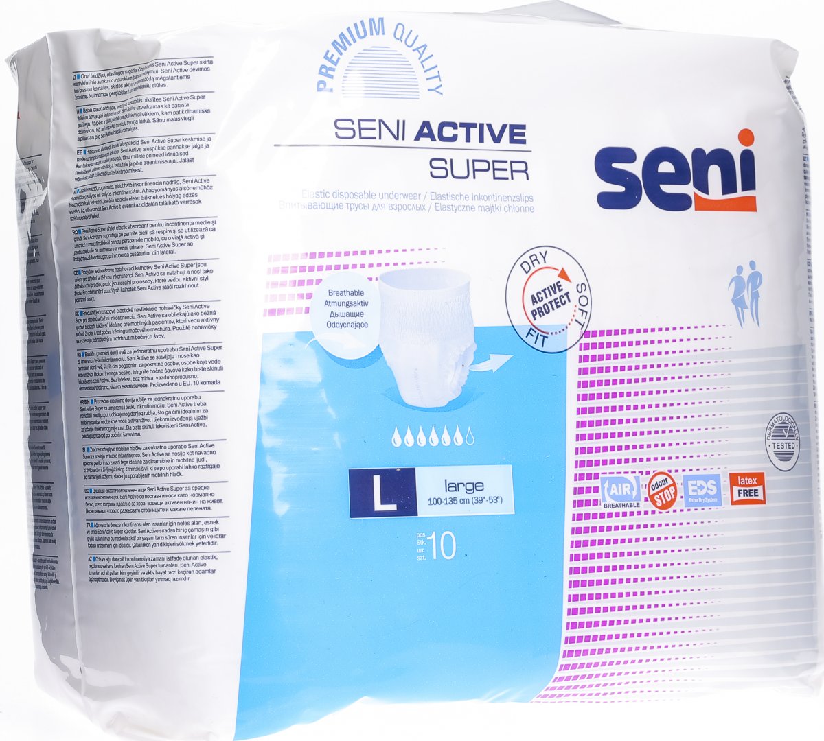 Seni Active Super Elastische Pants L 10 Stück in der Adler Apotheke