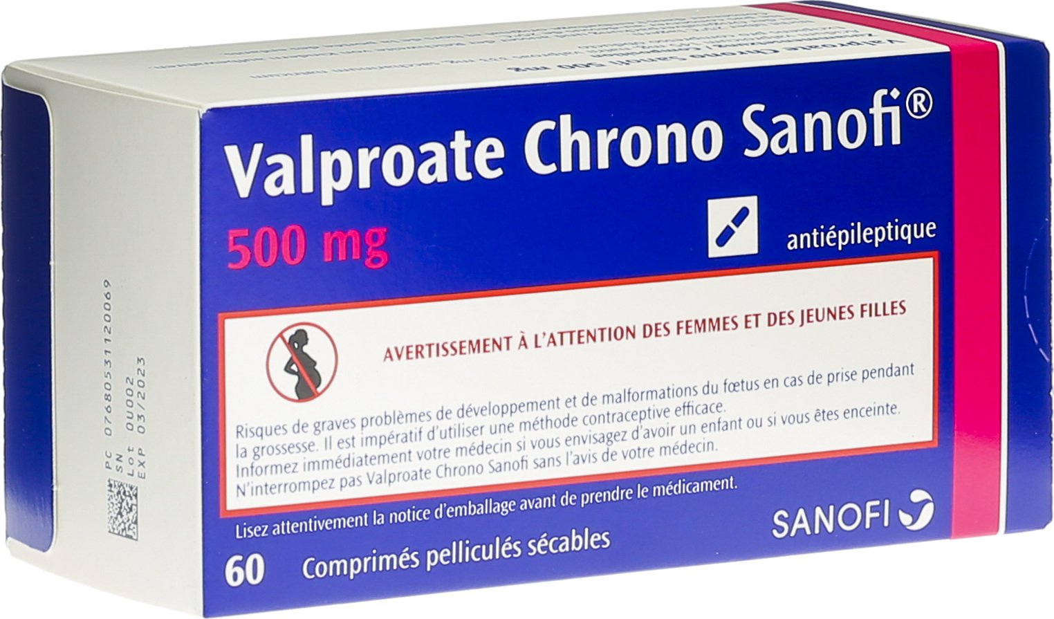 Valproate Chrono Sanofi Filmtabletten 500mg 60 Stück in der Adler Apotheke
