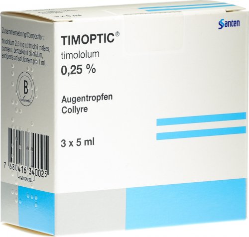 Timoptic Augentropfen 0.25% (neu) 3 Flasche 5ml in der Adler Apotheke