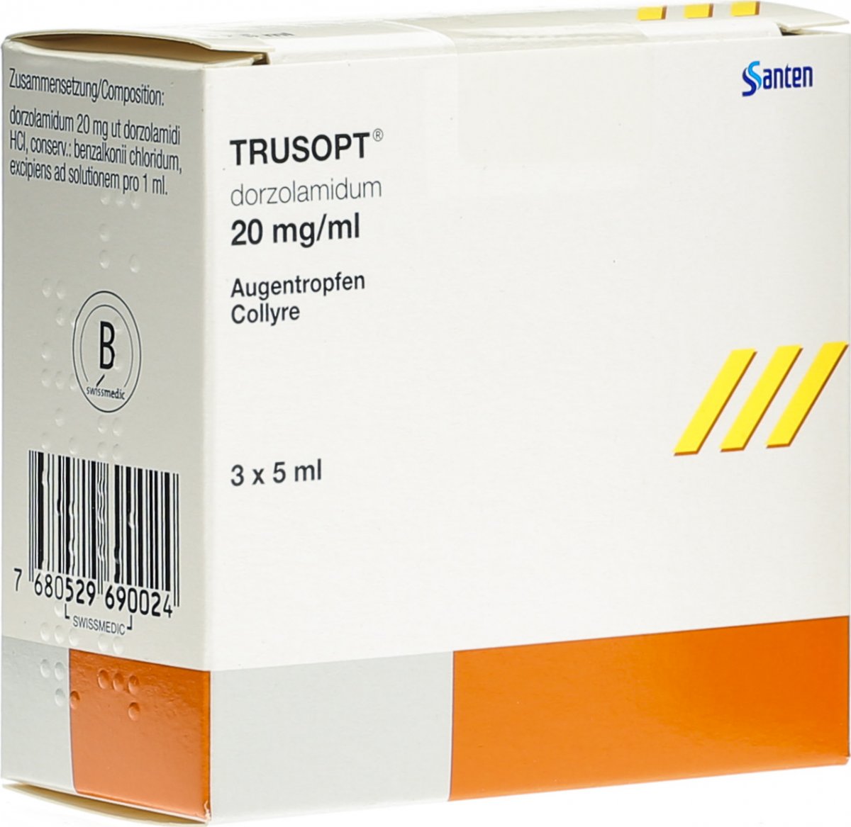Trusopt Augentropfen 2% (neu) 3 Flasche 5ml in der Adler Apotheke