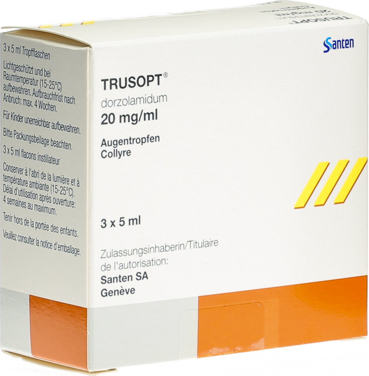 Trusopt Augentropfen 2% (neu) 3 Flasche 5ml in der Adler Apotheke