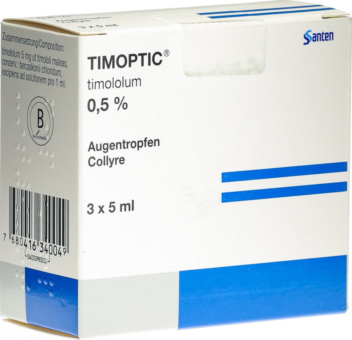 Timoptic Augentropfen 0.5% (neu) 3 Flasche 5ml in der Adler Apotheke