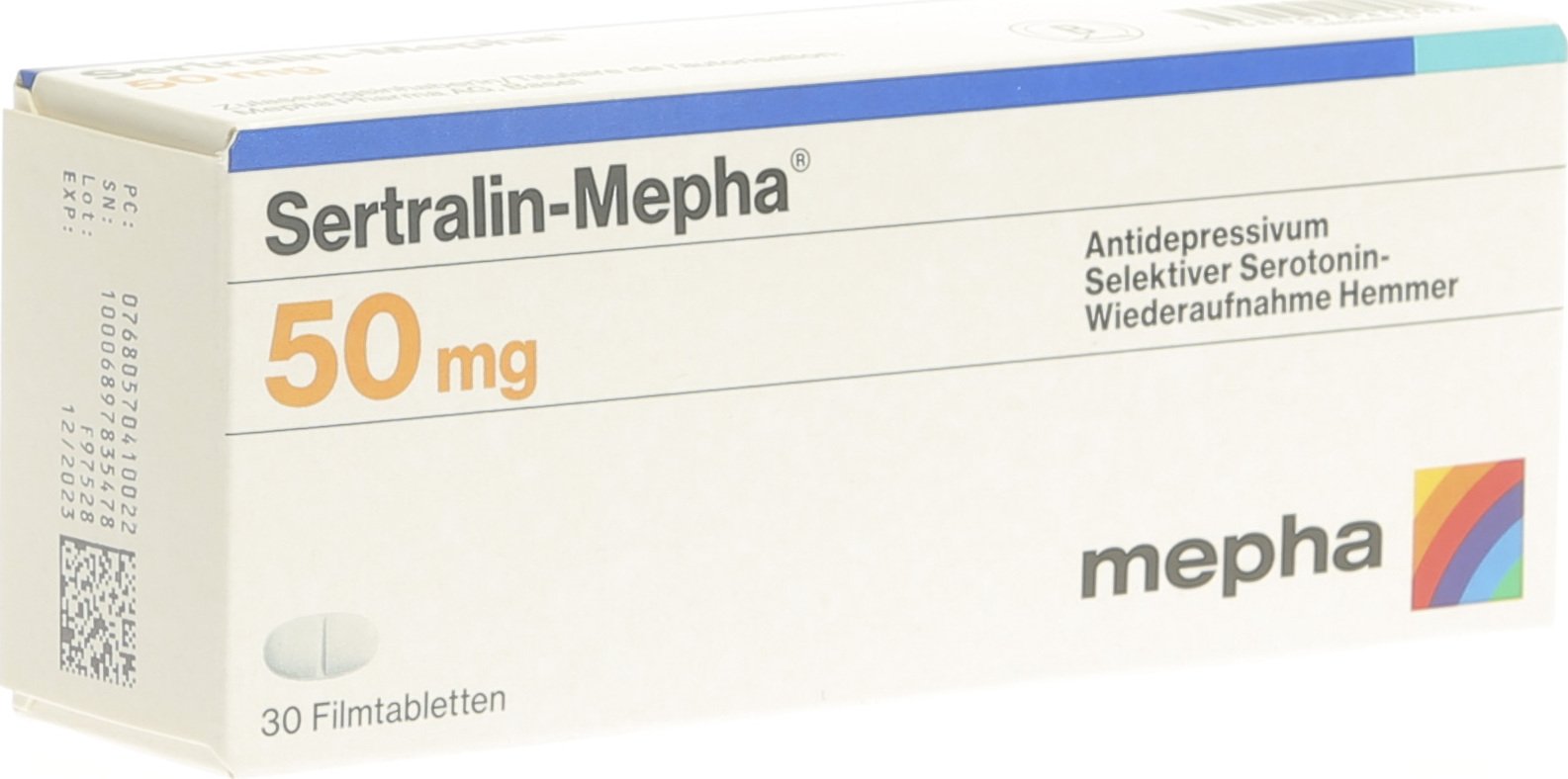 Sertralin Mepha Filmtabletten 50mg 30 Stück in der Adler Apotheke