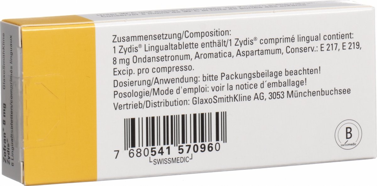 Zofran Zydis Lingual Tabletten 8mg 6 Stück in der Adler Apotheke