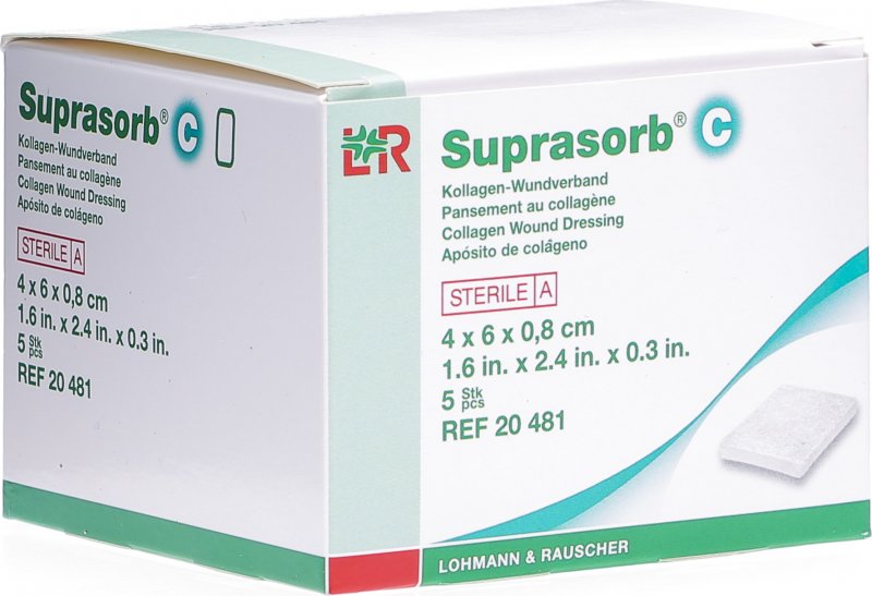Suprasorb C Kollagenverband 4x6cm Steril 5 Stück in der Adler Apotheke
