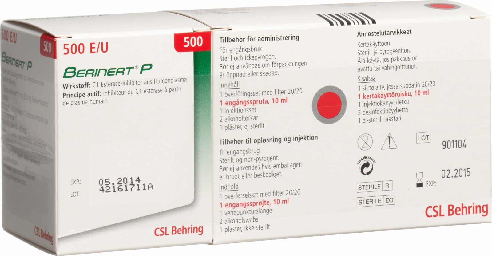 Berinert P Trockensubstanz 500 Ie C Solv Flasche in der Adler Apotheke