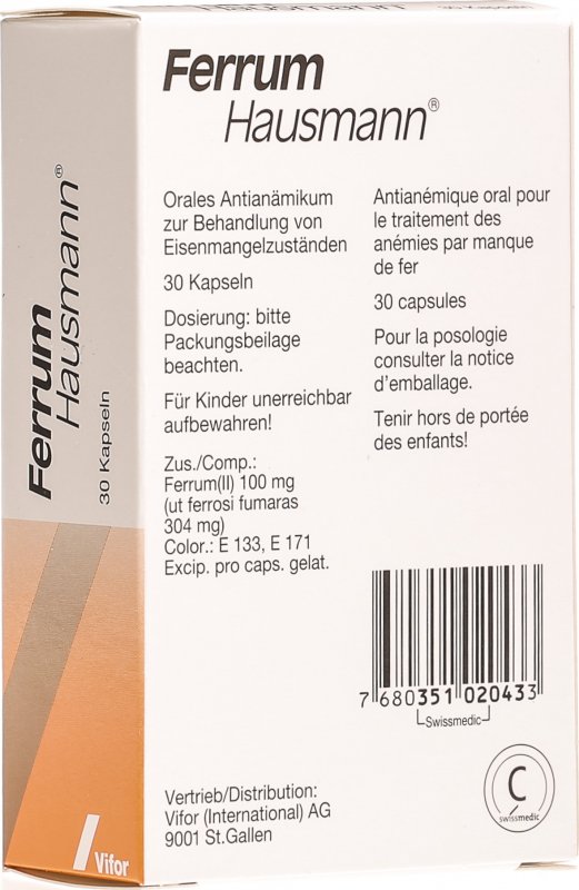 Ferrum Hausmann 30 Kapseln in der Adler Apotheke