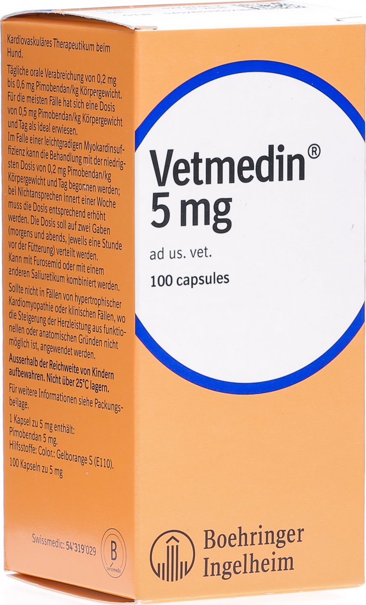 Vetmedin Kapseln 5mg Ad Us Vet. 100 Stück in der Adler Apotheke