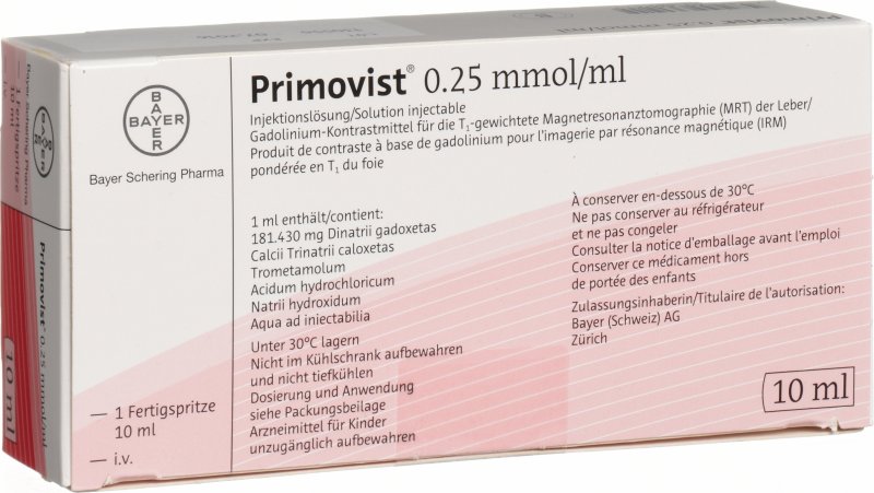 Primovist Injektionslösung 0.25 Mmol/ml Fertigspritze 10ml in der Adler ...