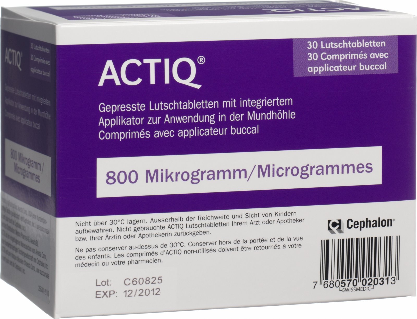 Actiq Lutschtabletten 800mcg M Applikator 30 Stück in der Adler Apotheke