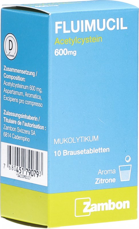 Fluimucil 600mg 10 Brausetabletten in der Adler Apotheke