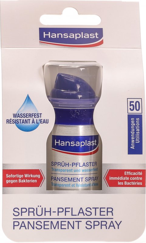Hansaplast Sprüh-Pflaster Spray 32.5ml in der Adler Apotheke Hansaplast Sprüh-Pflaster Spray 32.5ml in der Adler Apotheke