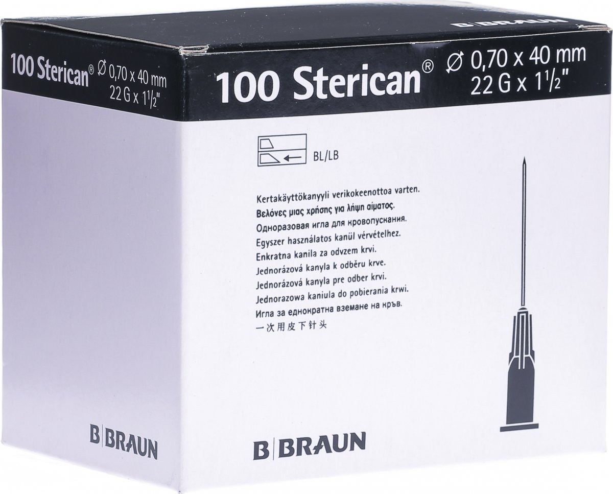 Sterican Nadel 22g 0.70x40mm Schwarz Luer 100 Stück in der Adler Apotheke