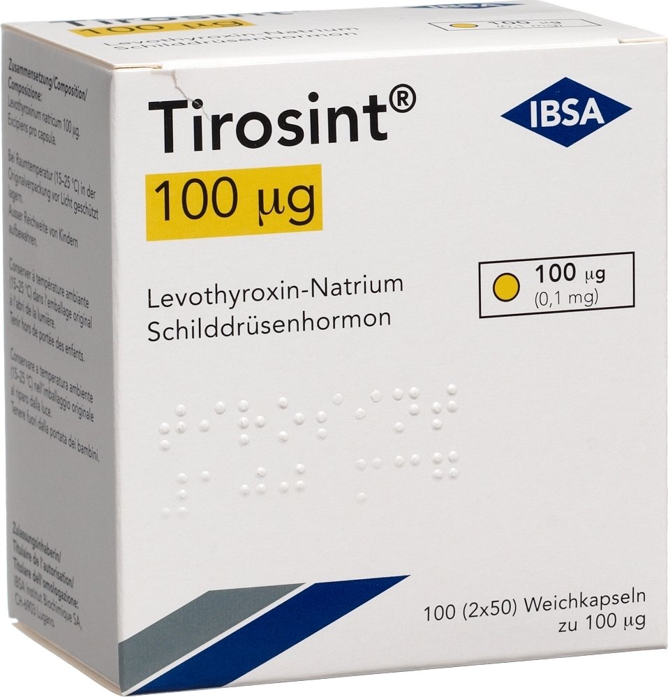 Tirosint Kapseln 100mcg 100 Stück in der Adler Apotheke