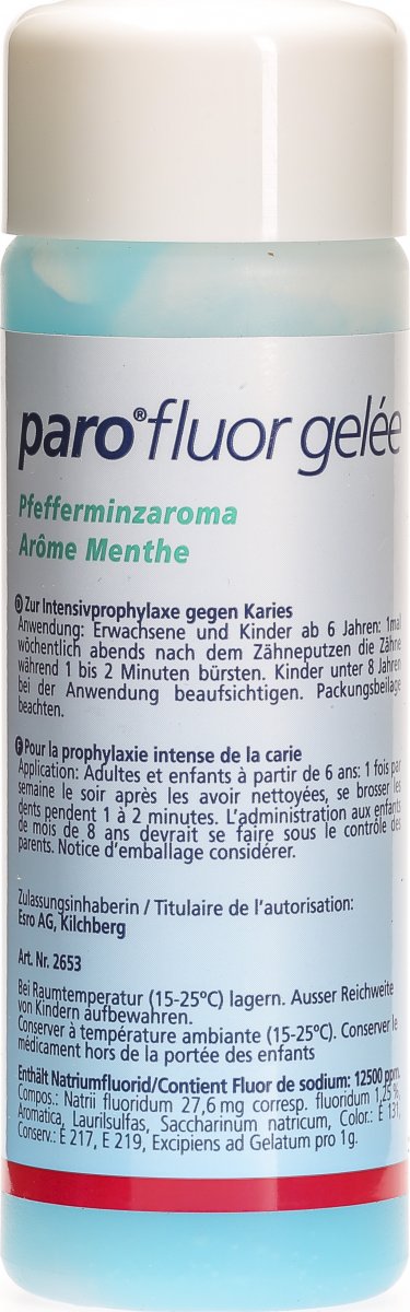 Paro Fluor Gelee Natriumfluorid Mint Flasche 200ml in der Adler Apotheke