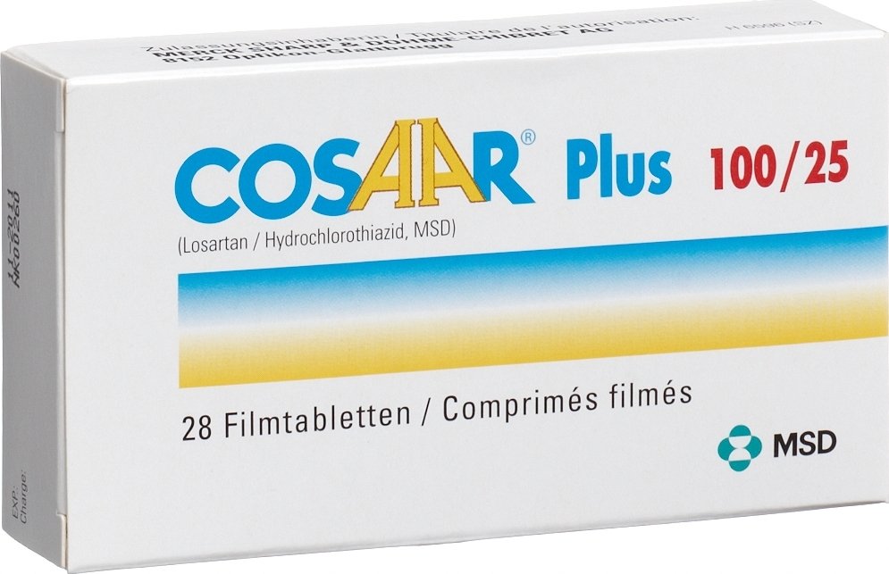 Cosaar Plus Filmtabletten 100/25 28 Stück in der Adler Apotheke