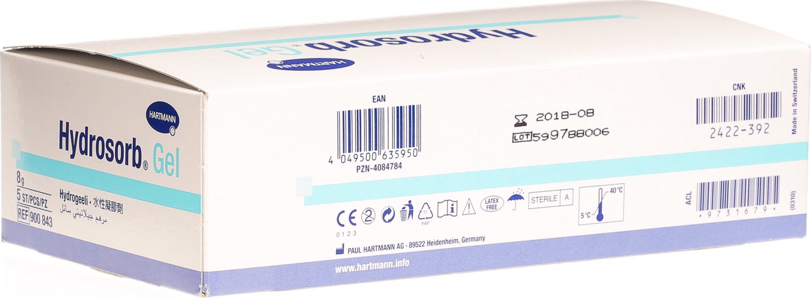 Hydrosorb Gel Steril 5 Tube 8g in der Adler Apotheke