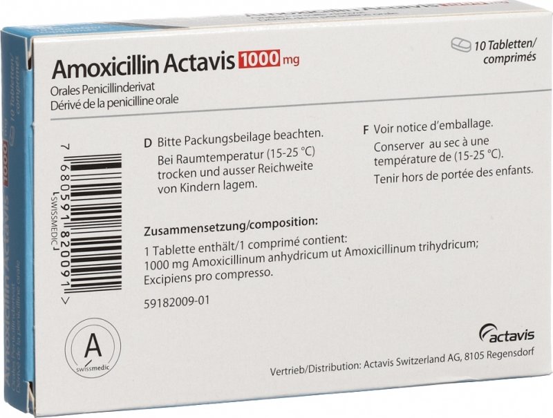 Amoxicillin Actavis Tabletten 1000mg 10 Stück in der Adler Apotheke
