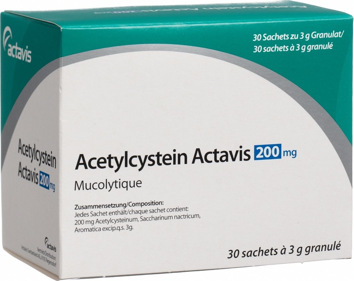 Acetylcystein Actavis Granulat 200mg 30 Stück in der Adler Apotheke