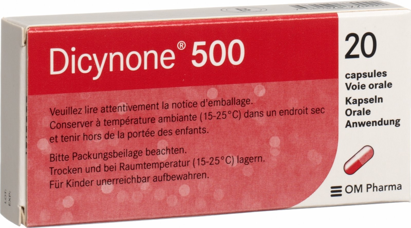 Dicynone Kapseln 500mg 20 Stück in der Adler Apotheke