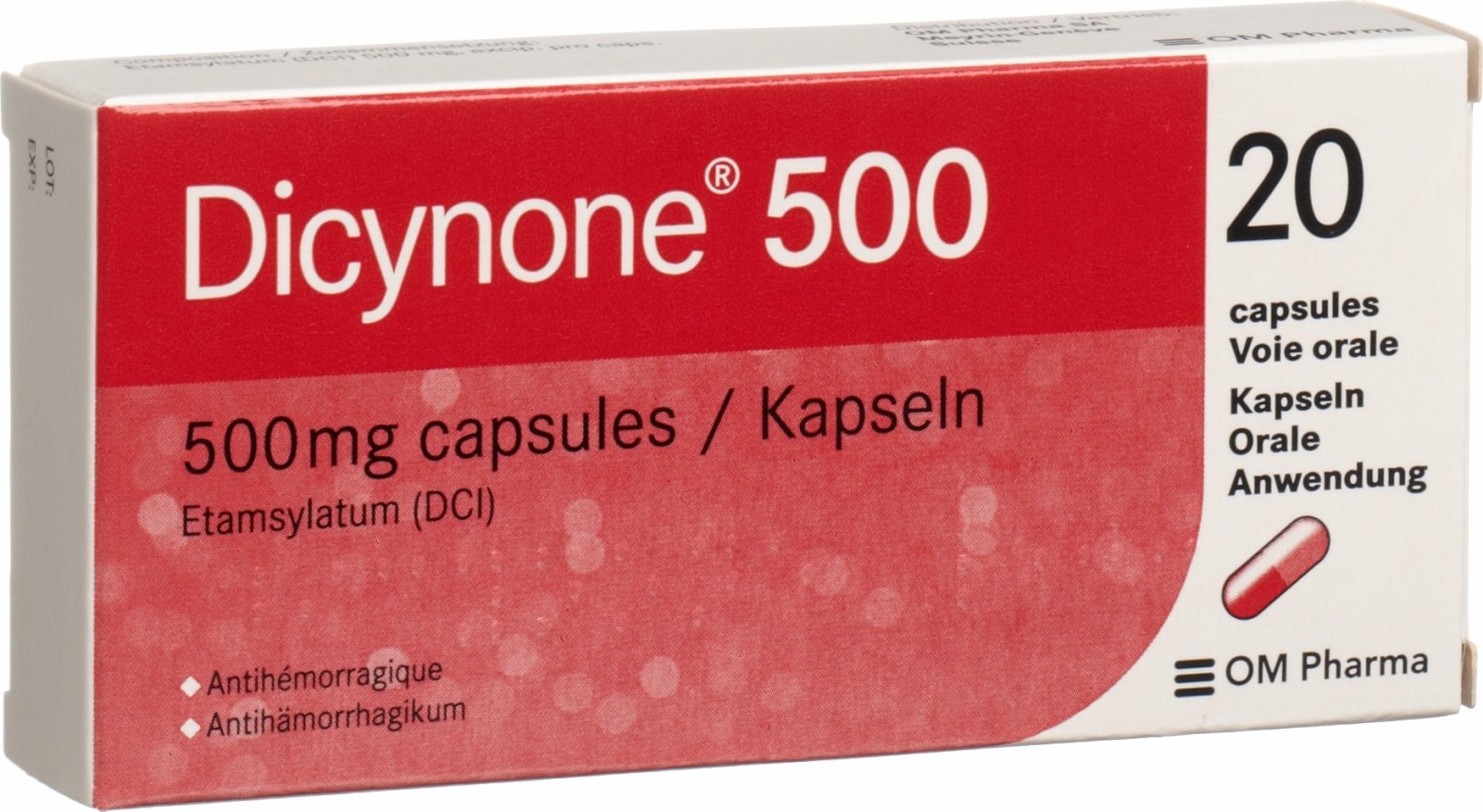Dicynone Kapseln 500mg 20 Stück in der Adler Apotheke